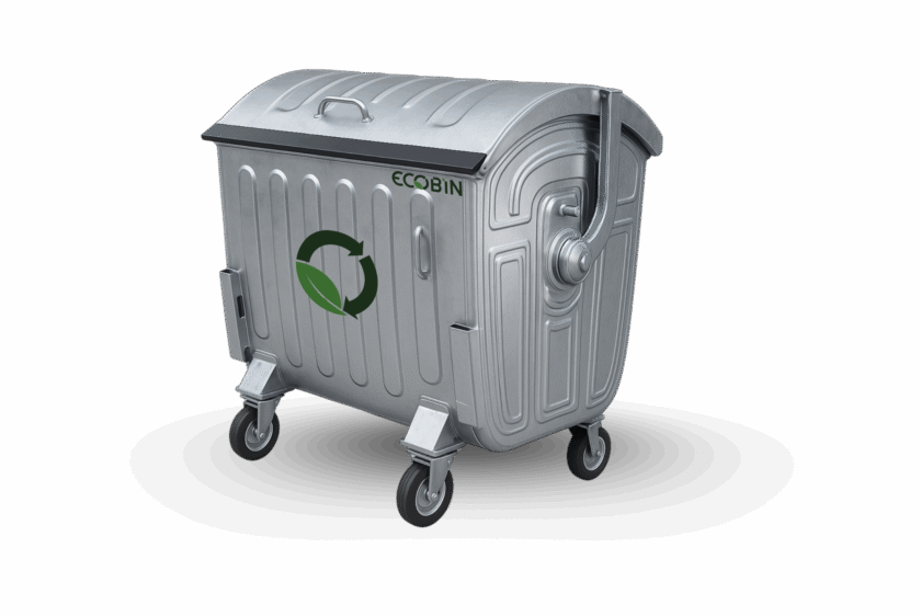 Hot-Dip Galvanized Steel Garbage Trolley – 1100 Liter